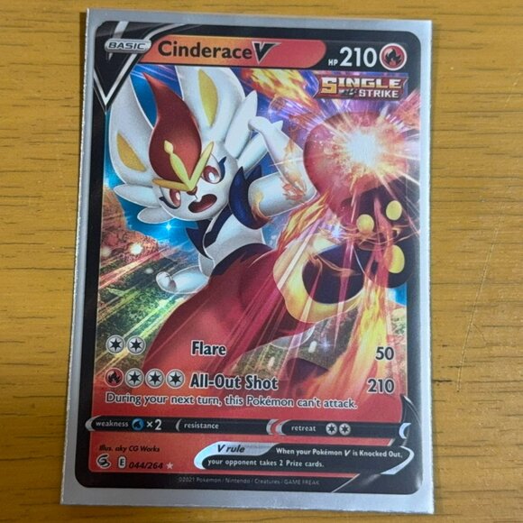 Pokemon | Games | Pokmon Cinderace V Card Swsh8 Fusion Strike Swsh08 ...